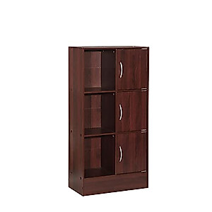 Contemporary Home Living 47" Mahogany Brown Multipurpose Bookcase with Doors