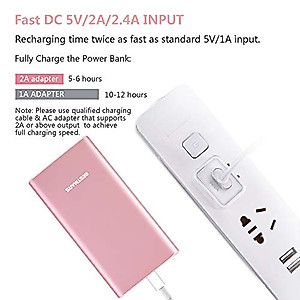 BESTMARS 10000mAh Quick Charge Portable Charger Fast Charging Power Bank Slim Back Up Battery Pack for iPhone 14 13 12 X XS PRO MAX 8 7 6 6s Plus iPad Android Samsung Galaxy Cell Phone Rose Gold Pink