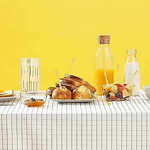 Bamboo Forks 3.5 Inches Disposable Mini Food Picks Double Prong Fruit Cocktail Forks Blunt-end Forks for Appetizer, Cocktail, Fruit, Pastry, Dessert (110 Pcs)