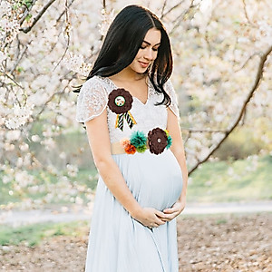 Safari Jungle Animals Maternity Sash Mom to Be Daddy to Be Corsage Set Jungle Safari Sash and Pins for Baby Shower Gender Reveal Keepsake Photo Props Pregnancy Flower Sash