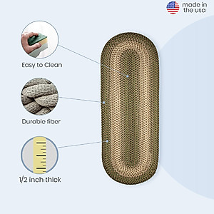 Super Area Rugs Oval 2X6 Herb Garden Braided Rug Hartford Primitive Decor Rug - Indoor Outdoor - 2' X 6' Runner Braided Rug Kitchen Rug - Hallway Rug