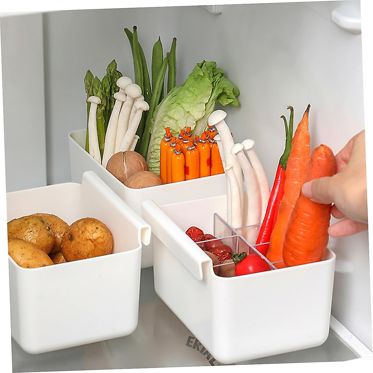 BUGUUYO Small Hanging Refrigerator Side Box Organizer Kitchen Side Sauce Storage Solution for Fridge Compact Cabinet Organizer for Sauces and Condiments Ideal for Food Storage
