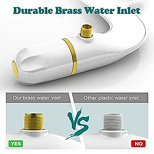 Bidet Attachment for Toilet, Ultra-Slim Bidet for Toilet with Non-Electric Dual Nozzle(Frontal & Rear Wash), Adjustable Water Pressure Bidet Attachment(White/Light Gold)