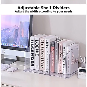 SZFZWHYY Adjustable Shelf Divider for Closet, Acrylic Purse Organizers for Closet, Clear Bookshelf Separator Organizers for House, Office Use, Clear (8LAYER)