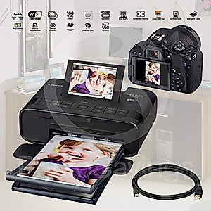 Canon SELPHY CP1300 Compact Photo Printer (Black) with WiFi w/ 2X Color Ink and Paper Set