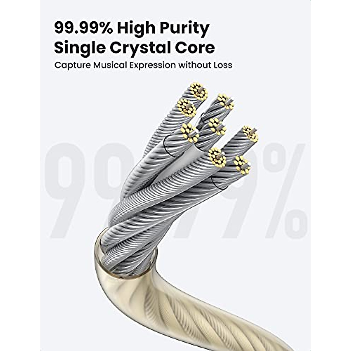 UGREEN 4.4MM Earphone Replacement Wired Balanced Earphone Cable HiFi Sound Detachable Headphone Cable Replacement Compatible with BL03 V80 KZ ZS10 PRO ZS10 AS10 ZS6 ZST ZSR TRN 4 Feet (2 Pin 0.78mm)