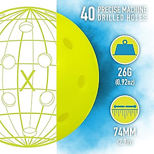 Franklin Sports Outdoor - X-40 Pickleball Balls - USA (USAPA) Approved - 12 Pack Outside - Optic Yellow - US Open Ball
