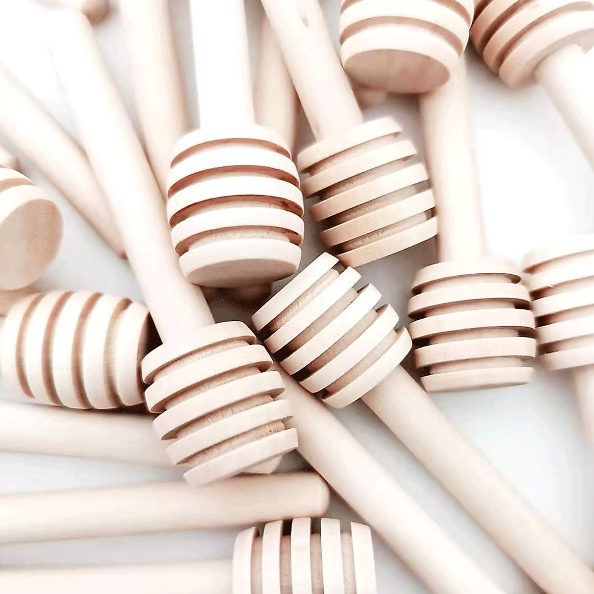 30 Pieces Honey Dipper Sticks, Lacitycover 3 Inch Mini Premium Wood Honeycomb Stick for Honey Jar Dispense Drizzle Honey and Wedding Party Favors Gift