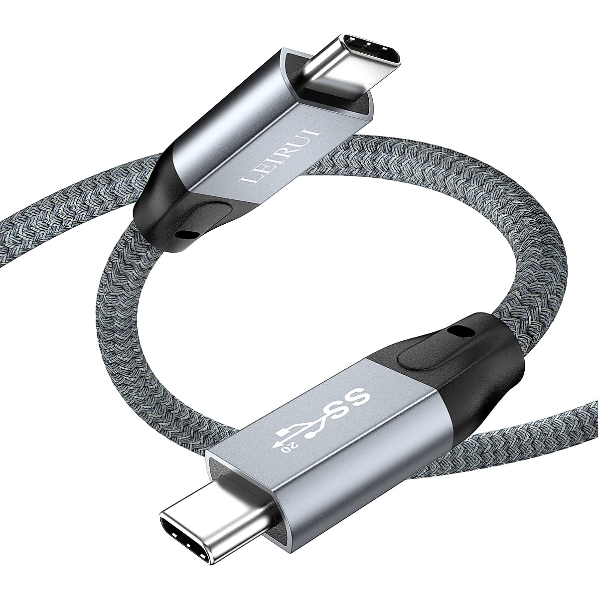 USB-C to USB-C Cable, 1.64ft USB 3.2 100W/5A Fast Charging 20Gbps Data Transfer 4K@60Hz Video USB C Monitor Display Cable Nylon USB C Cable Compatible with Samsung Galaxy S22, iPad, MacBook