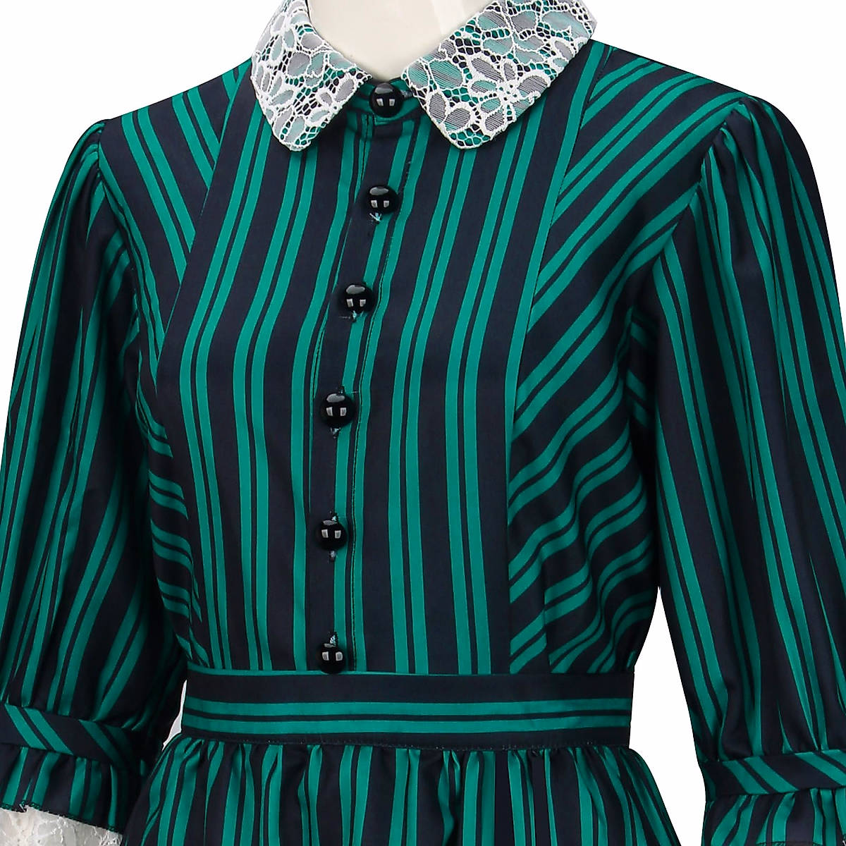 FOGHORN Women Haunted Mansion Costume Cast Member Maid Apron Dress with Headwear Halloween Ghost Cosplay Outfit (XL)