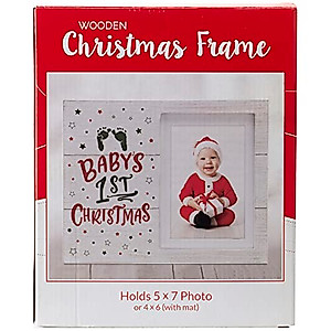 FINE PHOTO GIFTS Baby's First Christmas 4" x 6" or 5" x 7" Wood Picture Frame