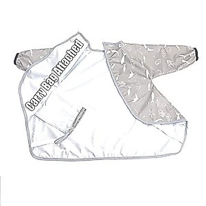 HIVVI Long Sleeve Baby Bib, Attaches to Highchair, Waterproof & Portable (Gray Seaworld)