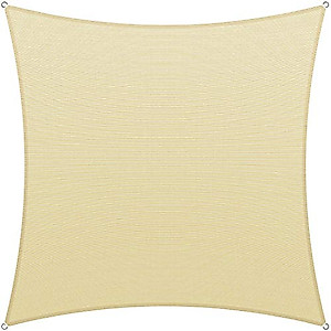 ShadeMart 12' x 20' Beige Sun Shade Sail Rectangle Canopy Fabric Cloth Screen smTAPR1220, Water and Air Permeable & UV Resistant, Heavy Duty, Carport Patio Outdoor - (We Customize Size)