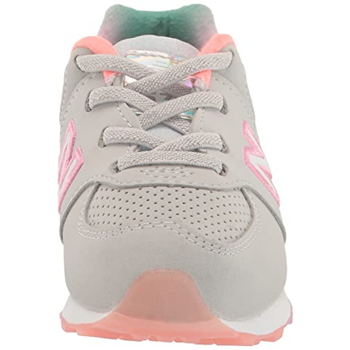 New Balance Kid's 574 V1 Bungee Sneaker, Summer Fog/Lemon Haze/Uv Glo, 9 Toddler