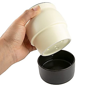 Ceramic Utensil Holder Double Layer kitchen Utensil Holder for Countertop with Drainage Holes Utensil Crock for Farmhouse Kitchen Decor. (0.68)