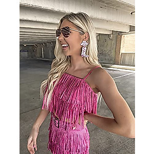 Western Country Earrings Sparkly Rhinestone Beaded Boots Hat Dangle Earrings for Women Fun Western Country Nashville Bachelorette Party Earrings Jewelry Gifts