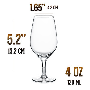 Whiskey, Scotch, Bourbon Tasting Glasses | Set of 4 Crystal Snifters | Professional 4 oz Tulip Shaped Nosing Copitas with Short Stem | Small Stemmed Gift Sniffers for Sipping Neat Liquor