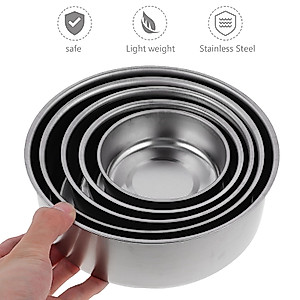 UPKOCH Snack Set Containers Pasta Containers 5pcs Box Food Prep Containers Travel Stainless Steel Bowls Home Accessories Round Crisper Sealing Bowls 5 Piece Set Lunch Box