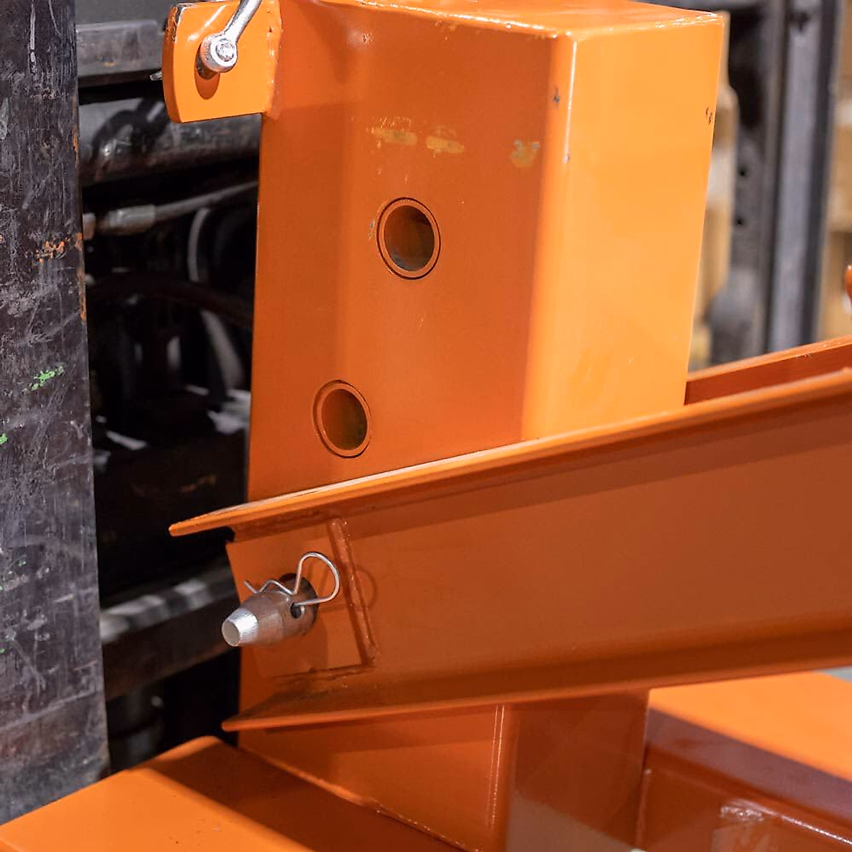 Titan Attachments Fork Mounted Jib Boom Crane Attachment, Manual Telescoping Boom Extends Up to 138â€, Pivots Up to 45 Degrees, 6,000 LB Lift Capacity, Two Swivel Hooks, Adjustable Hook Points