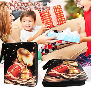 Trading Card Binder 900 Pockets, Football Card Binder Holder with 50 Removable Sleeves Fits 900 Sport Cards, Football Card Gifts Collector Album with Zipper Storage Display Case