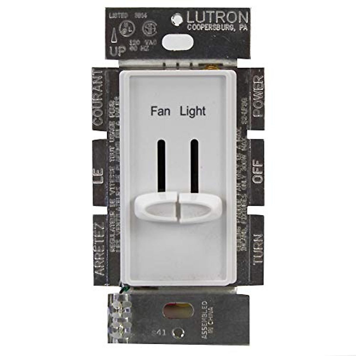 Lutron S2-Lfsq-Wh Skylark Dimmer & Fan Control, White