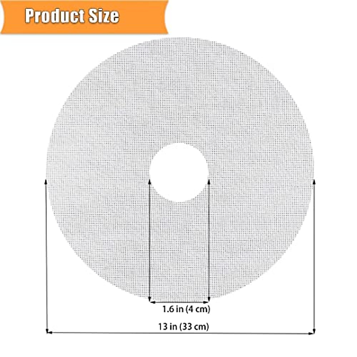 OUOSY 7Pcs Reusable Dehydrator Sheets For Dehydrator, Round Silicone Dehydrator Mats For Fruit, 13 inch Premium Non Stick Food Dryer Mesh Sheet (7 Pack, 13 x 13‘’), 13 x 13 In, White