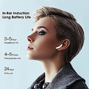 QW True Wireless Earbuds, Bluetooth 5.0 Wireless Headphones with Charging Case in-Ear TWS Earphones Hi-Fi Stereo Sound Headset for Workout Running Travel AirBuds