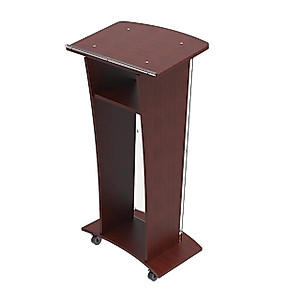 FixtureDisplays® Wood Podium with Frost Acrylic Front Panel, 46.5 Tall Pulpit Lectern, Easy Assembly Required 1803-5