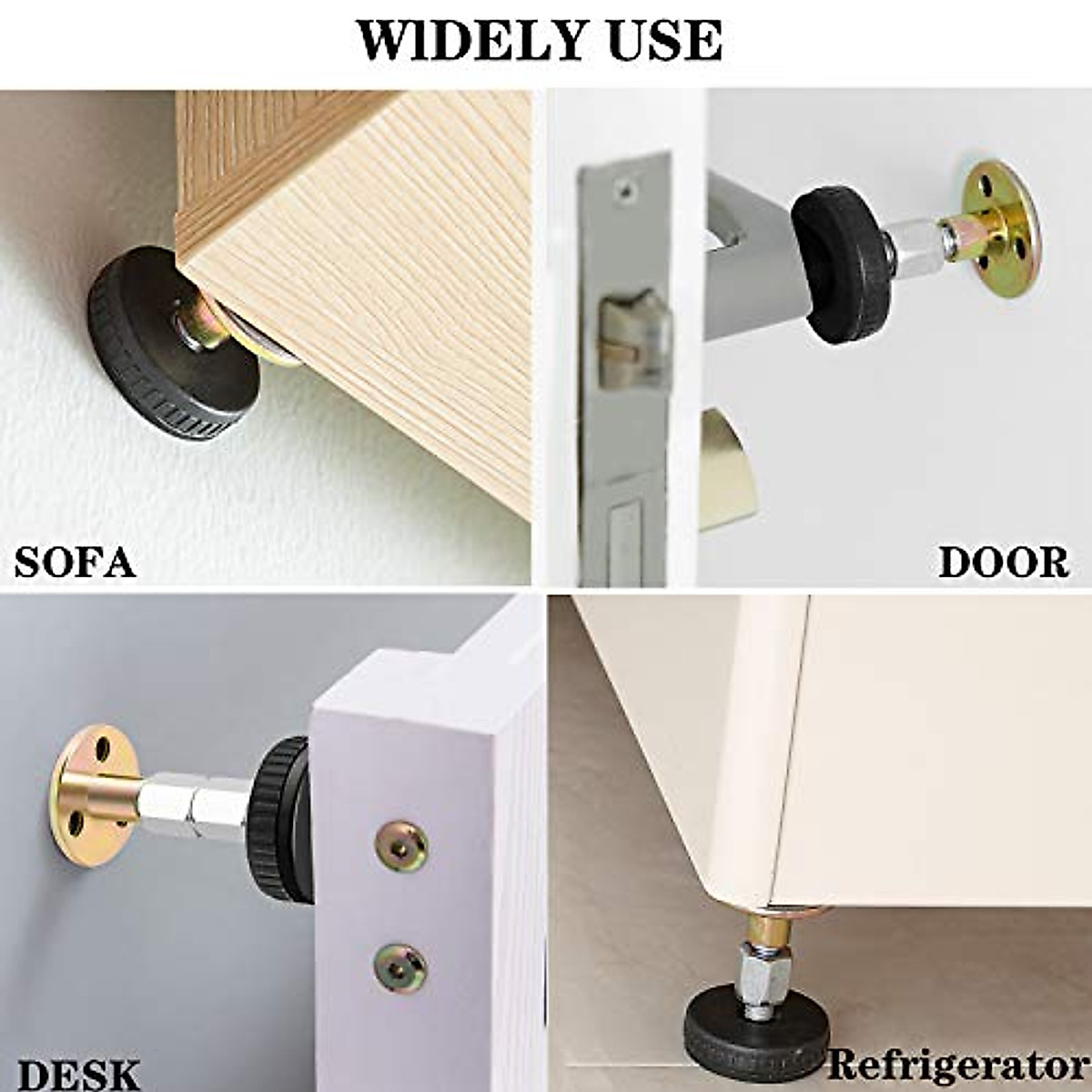 4Pcs Bed Frame Anti-Shake Tool, Threaded Adjustable Headboard Stoppers, Prevent loosening Fixer Bed Frame, Bedside Telescopic Support Headboard Stabilizer for Room Wall,Beds Cabinets,Table 28mm-106mm