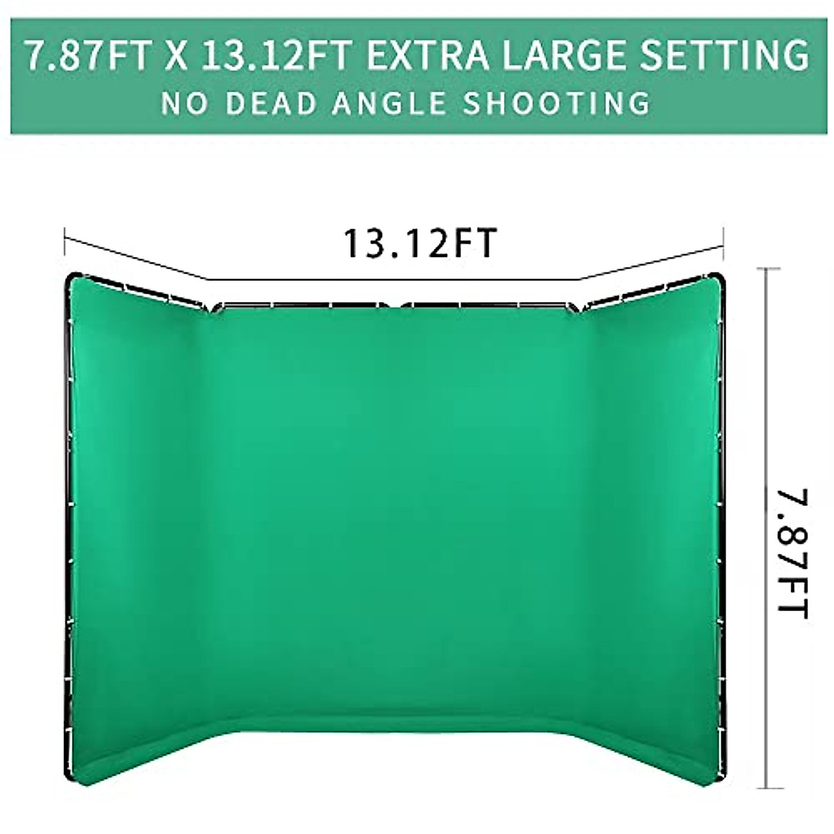 GSKAIWEN 7.87ft x 13.12ft Portable Large Chromakey Green Screen Backdrop with Stand Photography Background Support System for Photo Studio Video Shooting, Live Streaming, Parties, Keying, Stage