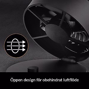 ARCTIC Summair Plus - Portable Fan with integrated rechargeable battery, USB-C connection (incl. USB-A charging cable), Stepless adjustable desk fan 600–3300 rpm - Black