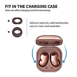 Woocon [8 Pairs] for Galaxy Buds Live Ear Tips Anti-Slip/Dust Silicone Ear Tips Ear Cushion Ear Gel Accessories Compatible with Samsung Galaxy Buds Live - S/L (Rose Gold)