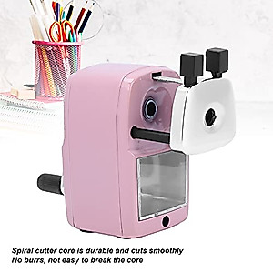 Pencil Sharpener, 8mm Diameter Manual Desk Pencil Sharpener Portable Professional Sketch Pencil Sharpener with Bracket for Kids School Classroom Home (Pink)