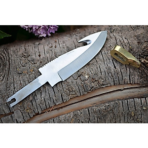 Whole Earth Supply (Set of 2) CUSTOM BLANK Guthook Knife Making Hunter Blade w/Brass Guard Bolster BLSM02