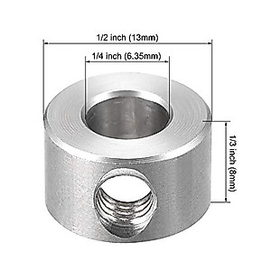 uxcell Drill Stop 1/4" I.D. Stainless Steel for Set Screws Chuck Woodworking Drill Bits Depth Holder 2Pcs