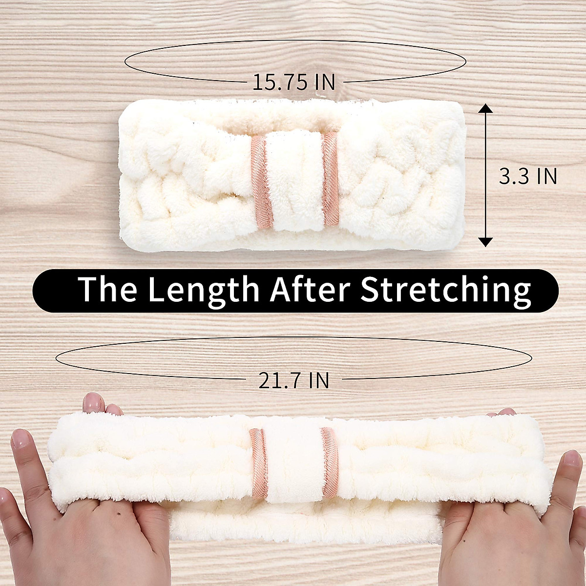 DOOBO 3 Pack Spa Headbands Microfiber SkinCare Face Wash Headband Facial Headband Makeup Towel Headbands for Women for Washing Face(White, Gray, Khaki)