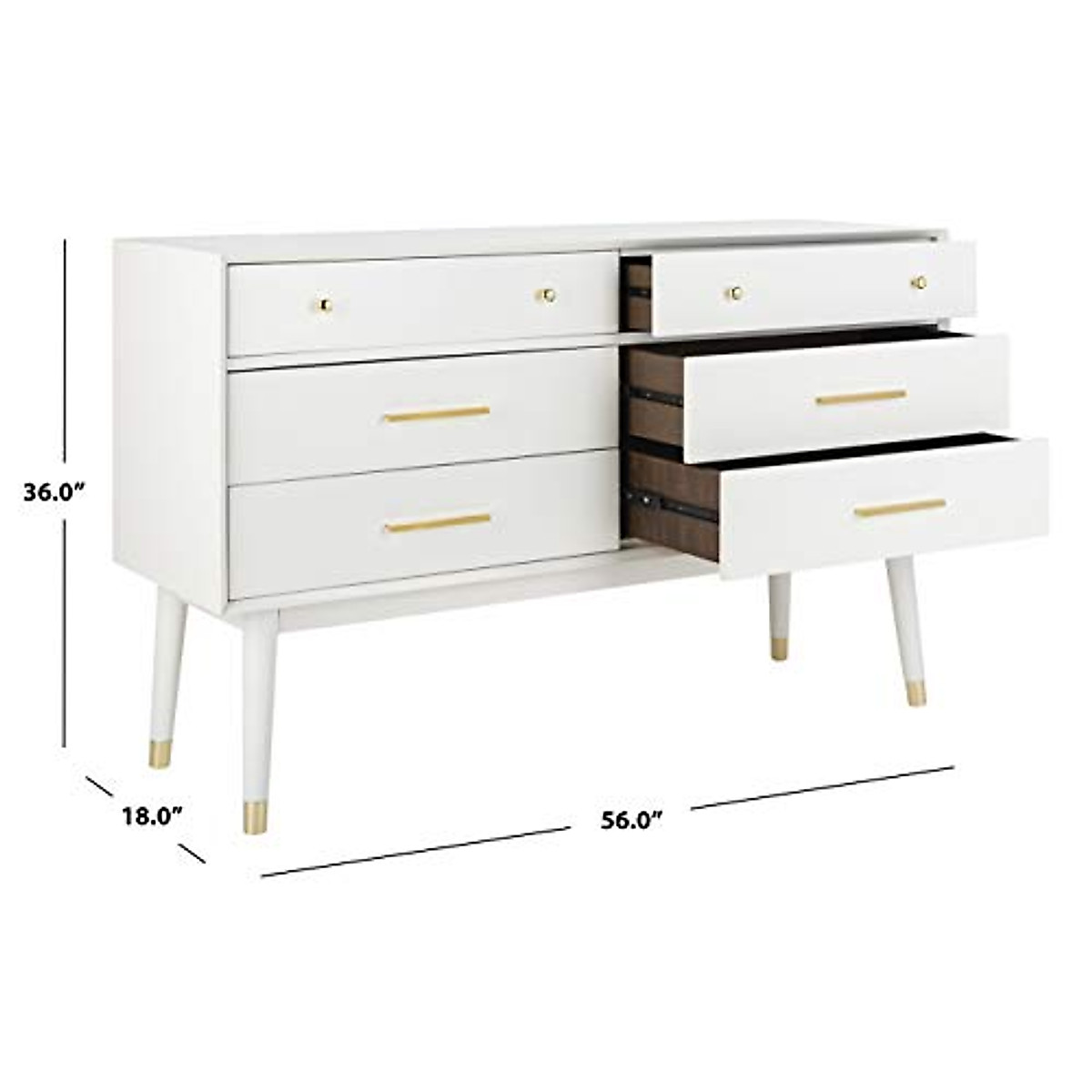 Safavieh Couture Home Madden Modern Retro White 6-drawer Dresser