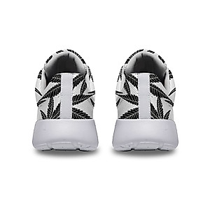 Unisex Marijuana Leaf Shoes Fashion Weed 420 Sneakers Mesh Walking Athletic Cannabis Shoes for Men Women White Size 6