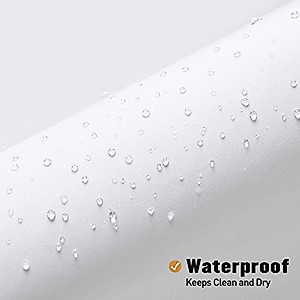 MitoVilla 2 Pack White Fabric Shower Curtain Liner - 72" W x 72" H, Simple Shower Curtain or Liner for Modern Neutral Hotel Bathroom Decor, Waterproof Cloth & Hotel Quality, 24 Plastic Hooks