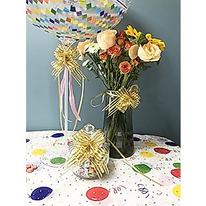 TIAMALL 30 Pcs 3.6 Inches Pull Bows Gift Wrap Bows Present Wrapping Pull Bow with Ribbon for Wedding Present Baskets (Gold)