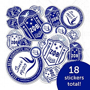 Zeta Phi Beta Sticker Sheet Decal Laptop Water Bottle Car (Full Sheet - 3 Logos)