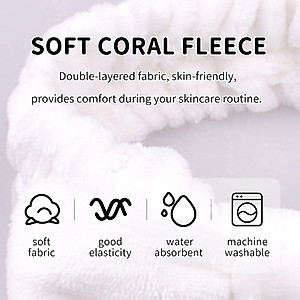 Spa Headband, Bow Makeup Headband for Washing Face, High Elasticity Bowknot Coral Fleece Skincare Headbands for Women Girls (Purple Orange White Stripes)