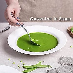 Y YHY Soup Bowls, Pasta Bowls Set of 4, White Salad Bowls and Plates, 20 Ounces Porcelain Wide Rim Bowls, Microwave and Dishwasher Safe, Christmas Gift