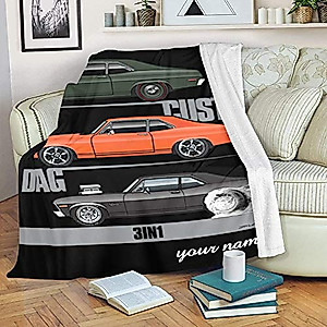 CUXWEOT Personalized Blanket Custom Text Name Car Soft Fleece Throw Blanket for Gifts (50 X 60 inches)