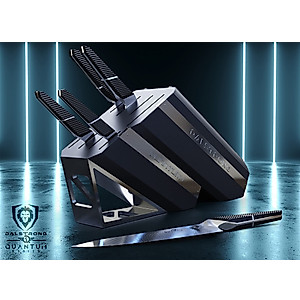 Dalstrong Knife Block Set - 5 Piece - Quantum 1 Series - American Forged BD1N-VX Hyper Steel - Carbon Fibre G10 Hybrid Handle - Professional Kitchen Set - Knife Set