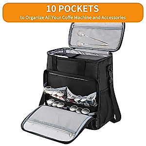 Travel Coffee Maker Carrying Bag Compatible with Keurig K-Mini or K-Mini Plus, Single Serve Coffee Maker Portable Storage Bag with Shoulder Strap(Patented Design)