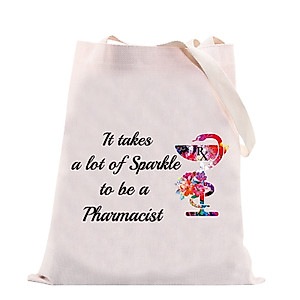VAMSII Pharmacist Tote Bag RX Gift Pharmacy Technician Gift Pharmacy Reusable Shopping Bag Doctor RX Student Graduation Gift (TOTE BAG)