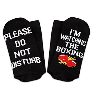 ZJXHPO Please Don’t Disturb I’m Watching The Boxing Novelty Sock Boxing Lover Coach Player Mom Dad Gift Boxer Sock (Disturb Boxing)