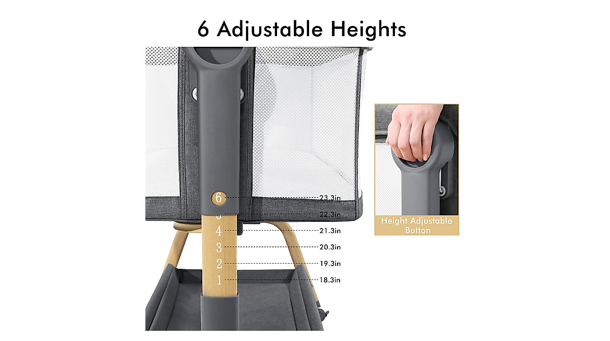 Jimglo 3-in-1 Baby Bassinet - Versatile, Portable & Adjustable
