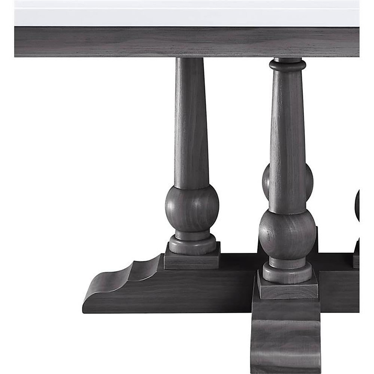 Acme Yabeina Artificial Marble Square Top Dining Table in White and Gray Oak